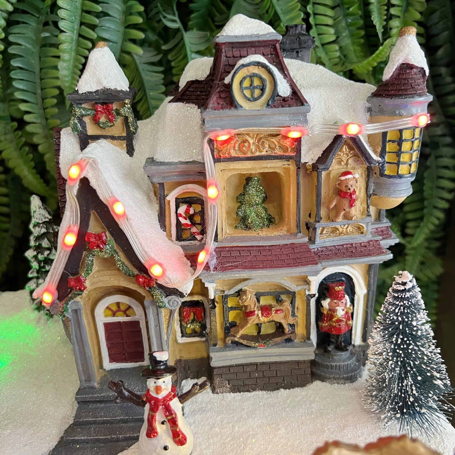 Christmas resin craft ornaments LED playground with double-decker roll ...