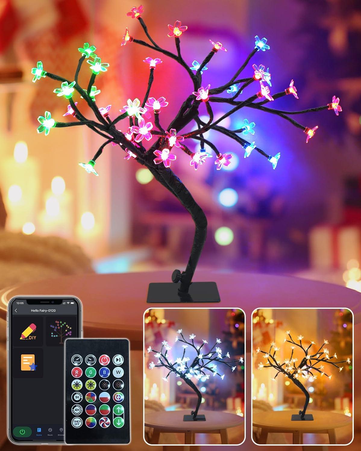 AvatarControls Smart Lighted Birch Tree and Cherry Tree for Christmas ...