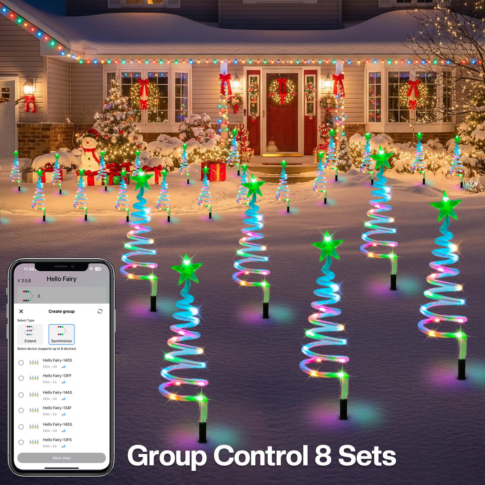 18-in Smart Spiral Christmas Tree Pathway Lights (Set of 8 ...