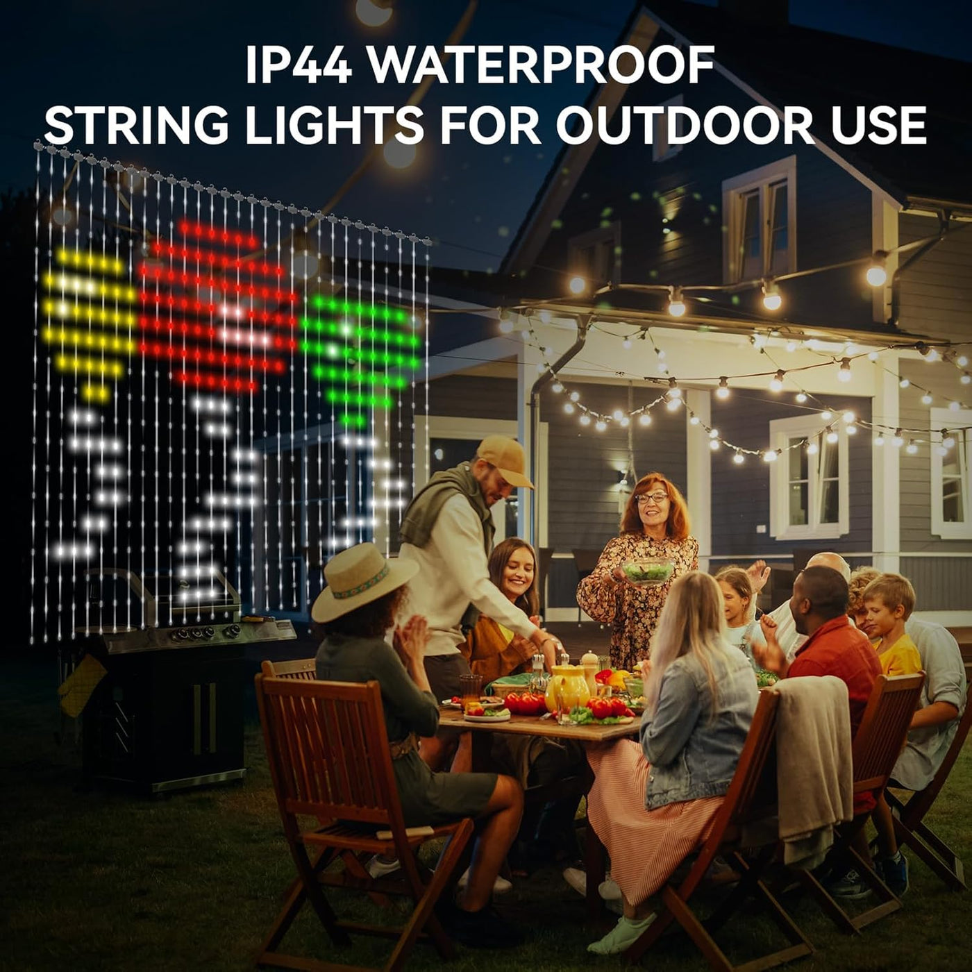 Smart Curtain Lights String with 540 RGB LEDs DIY Your Effects ...