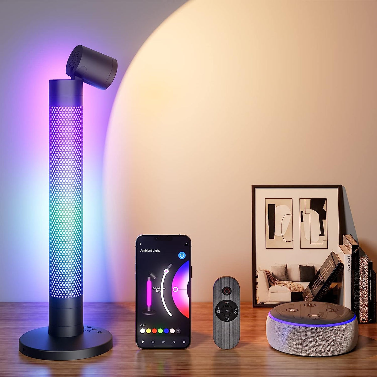 3-in-1 Desk Ambient Light Universal Smart Lamp for Work and Entertainm ...