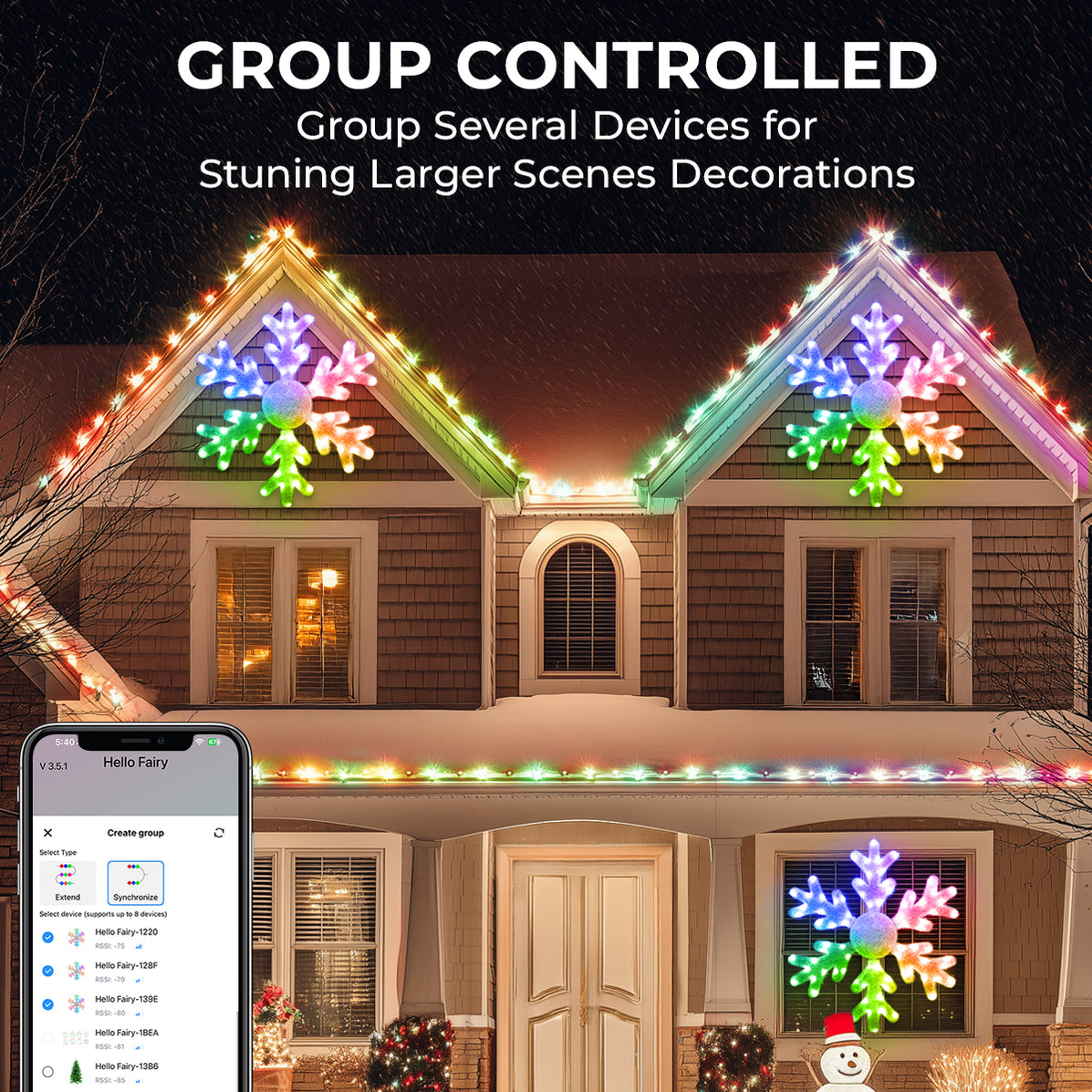 32" Christmas Huge Hanging Snowflake Pre-lit Smart Programmable Lights — AvatarControls