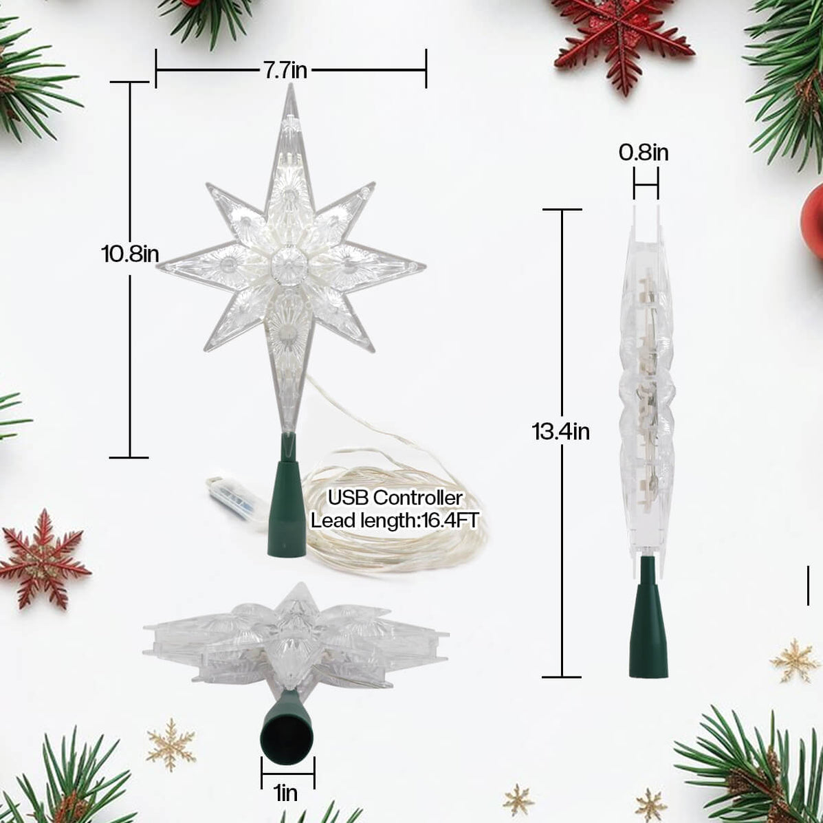 Christmas Tree Topper Bethlehem Star with Fairy Lights — AvatarControls