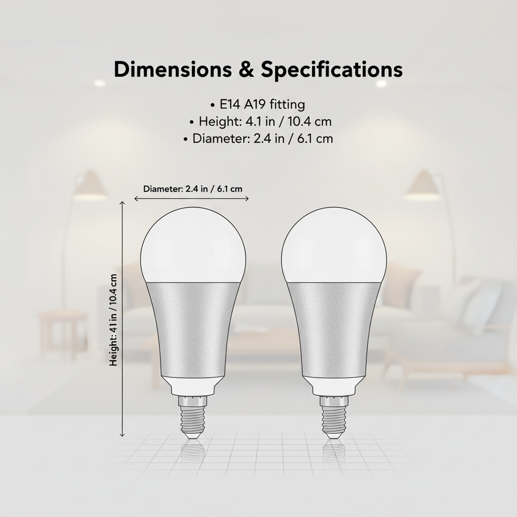 E14 A60 WiFi Smart Bulb RGB+CCT Warm/Cool White Color 9W 2Pack ...
