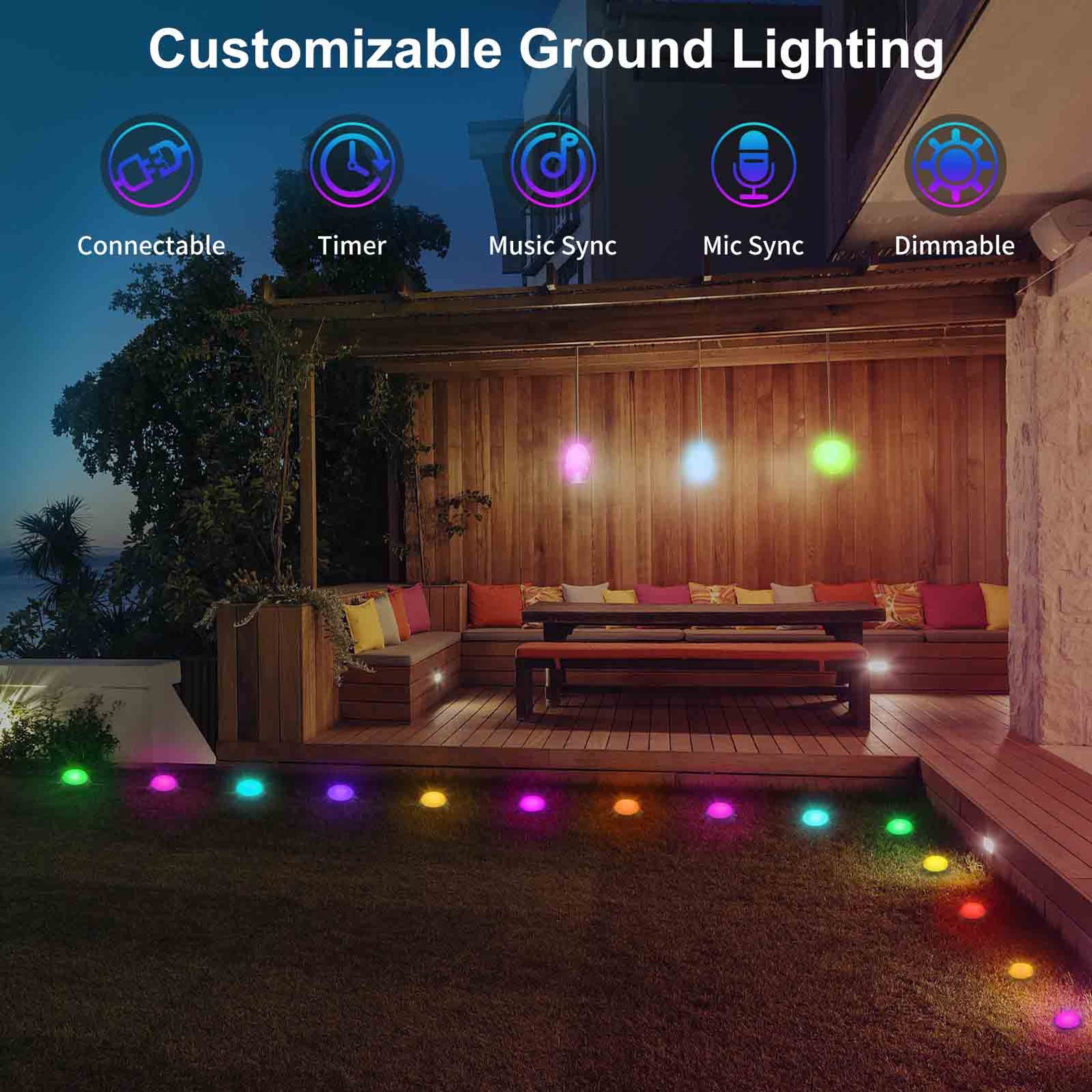 Outdoor Smart Ground Lights 46FT 15PCS/Pack — AvatarControls