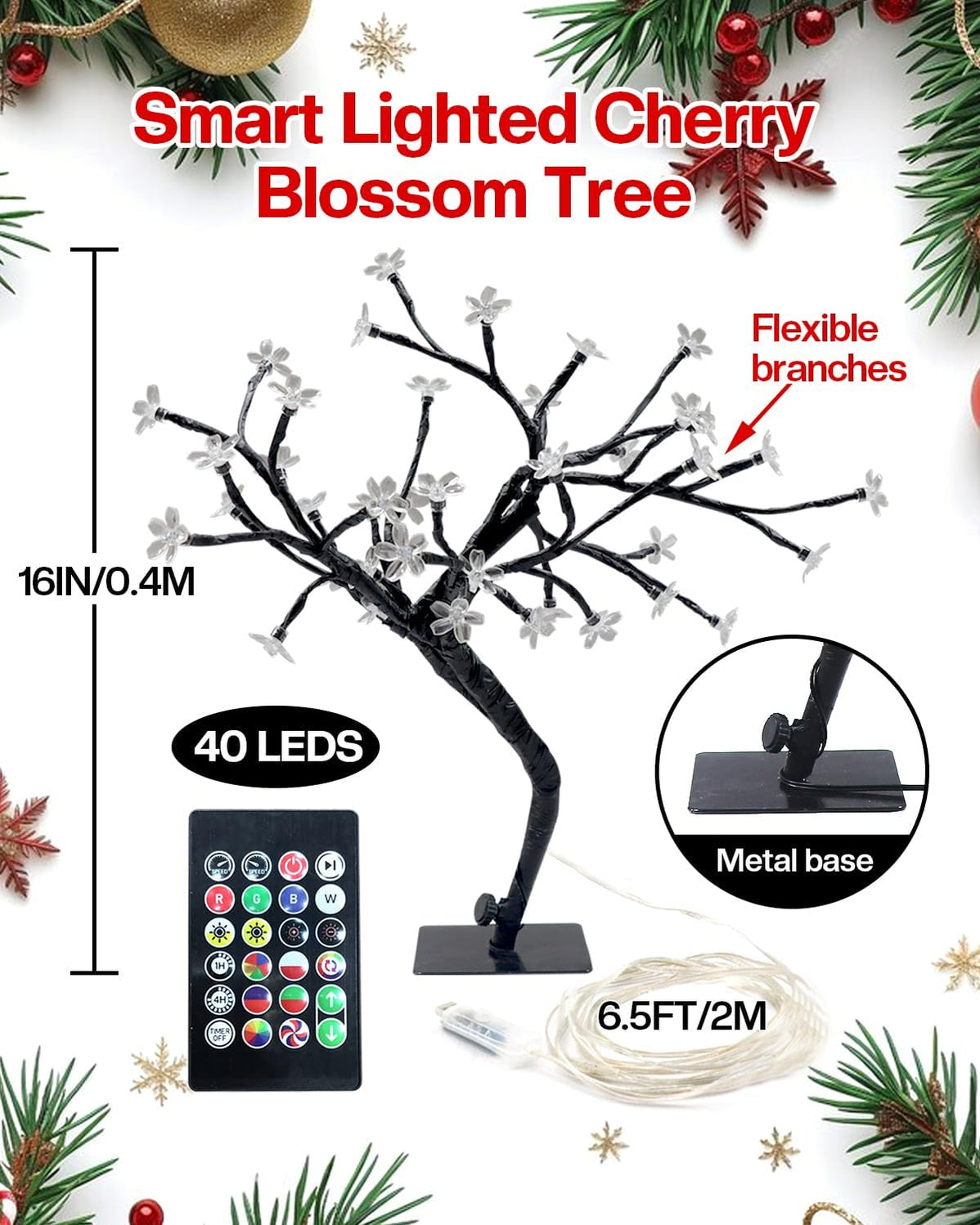 AvatarControls Smart Lighted Birch Tree and Cherry Tree for Christmas ...
