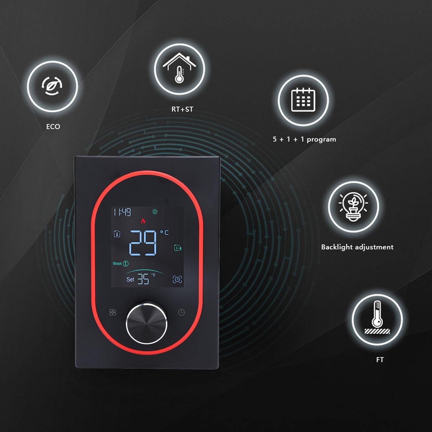 Smart Knob Thermostat WiFi Enabled Programmable Temperature Control Fo ...