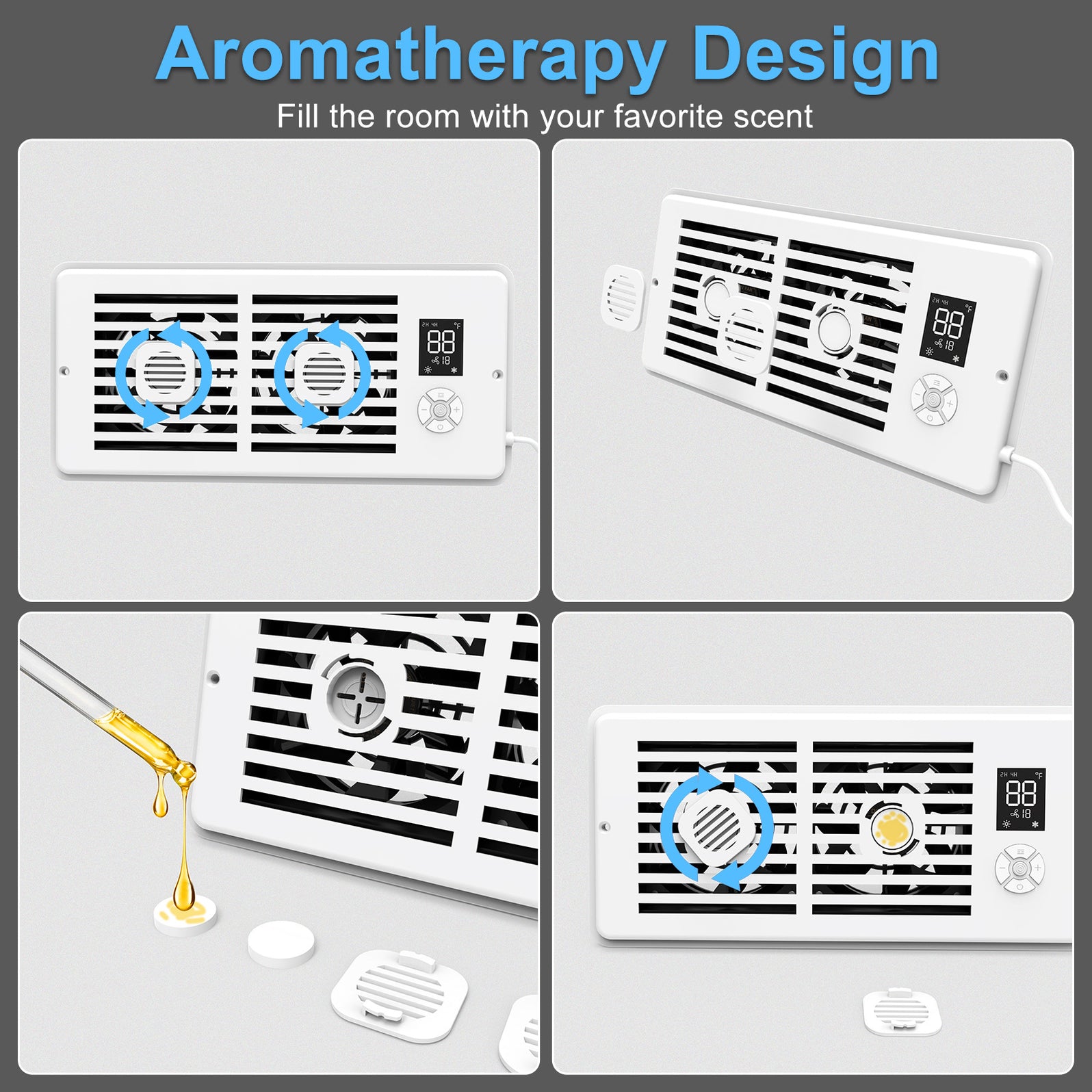 Smart Vent Booster Fan with Remote Control 4" x 10" — AvatarControls