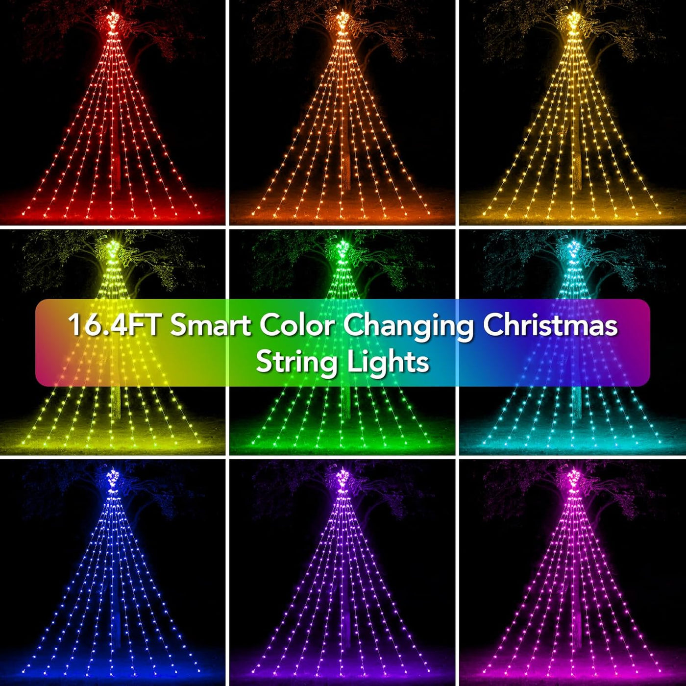 Waterfall Christmas Decorations Star String Lights (DIP LED Version ...