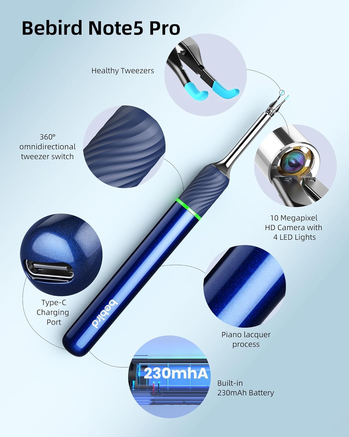 Newest Bebird Note5 Pro Visual Earwax Removal Tool with HD Camera ...