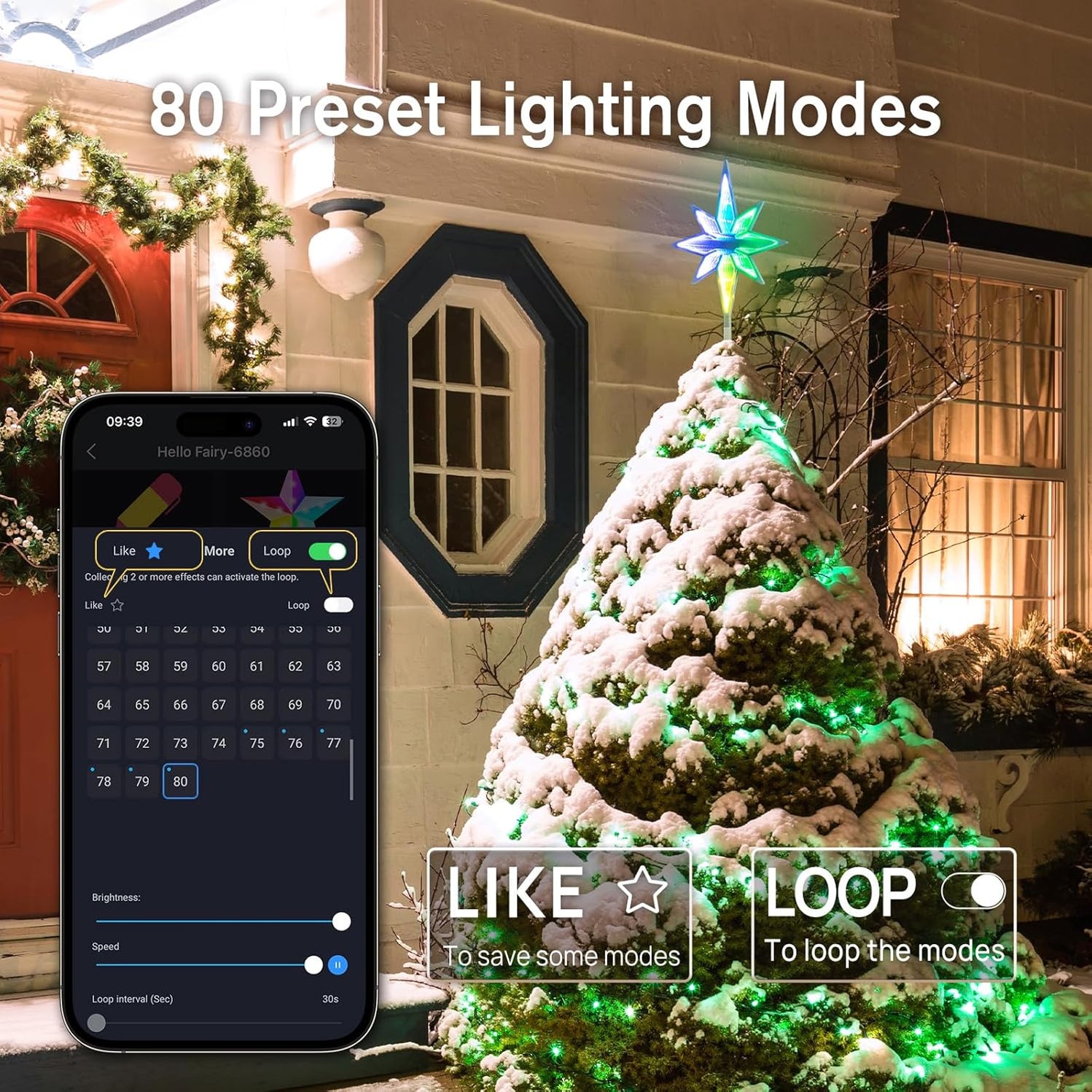 12" Smart Christmas Tree Topper Bethlehem Star Infinity Mirror ...