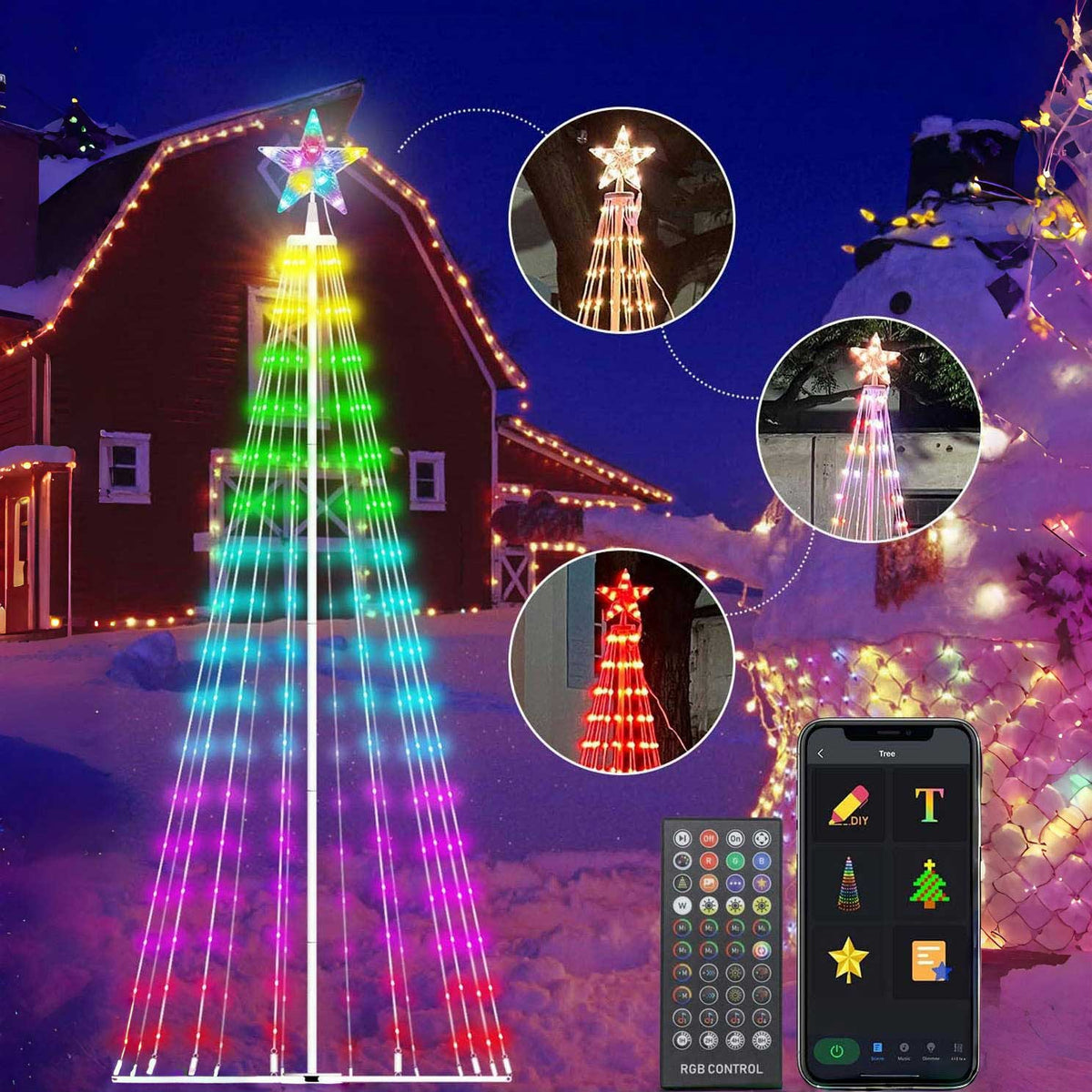 Smart LED Christmas Cone Tree Lights 6FT/8FT (2025 New) — AvatarControls