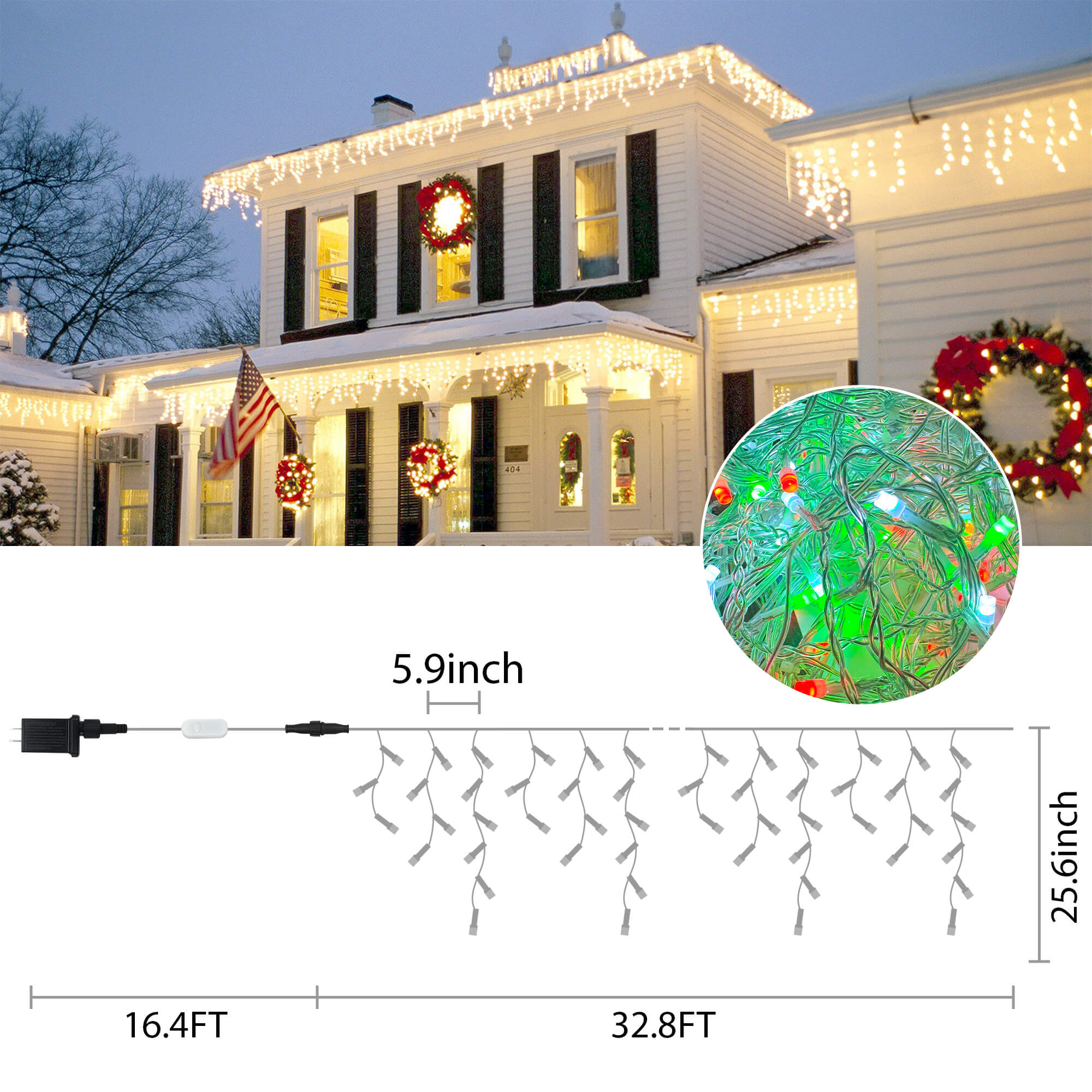 Programmable RGBIC Icicle Holiday Lights – AvatarControls