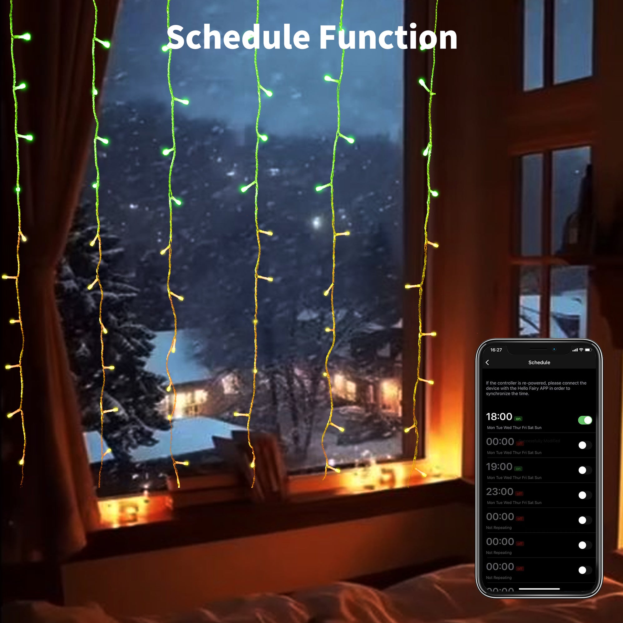 Curtain String Lights 6 Strips 96 LEDs 3 x 5 FT — AvatarControls