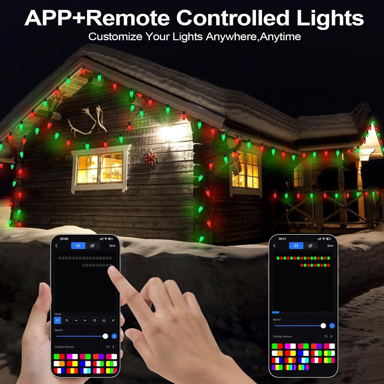 Dynamic C7/C9 Christmas Strawberry Smart String Lights with Programmab ...