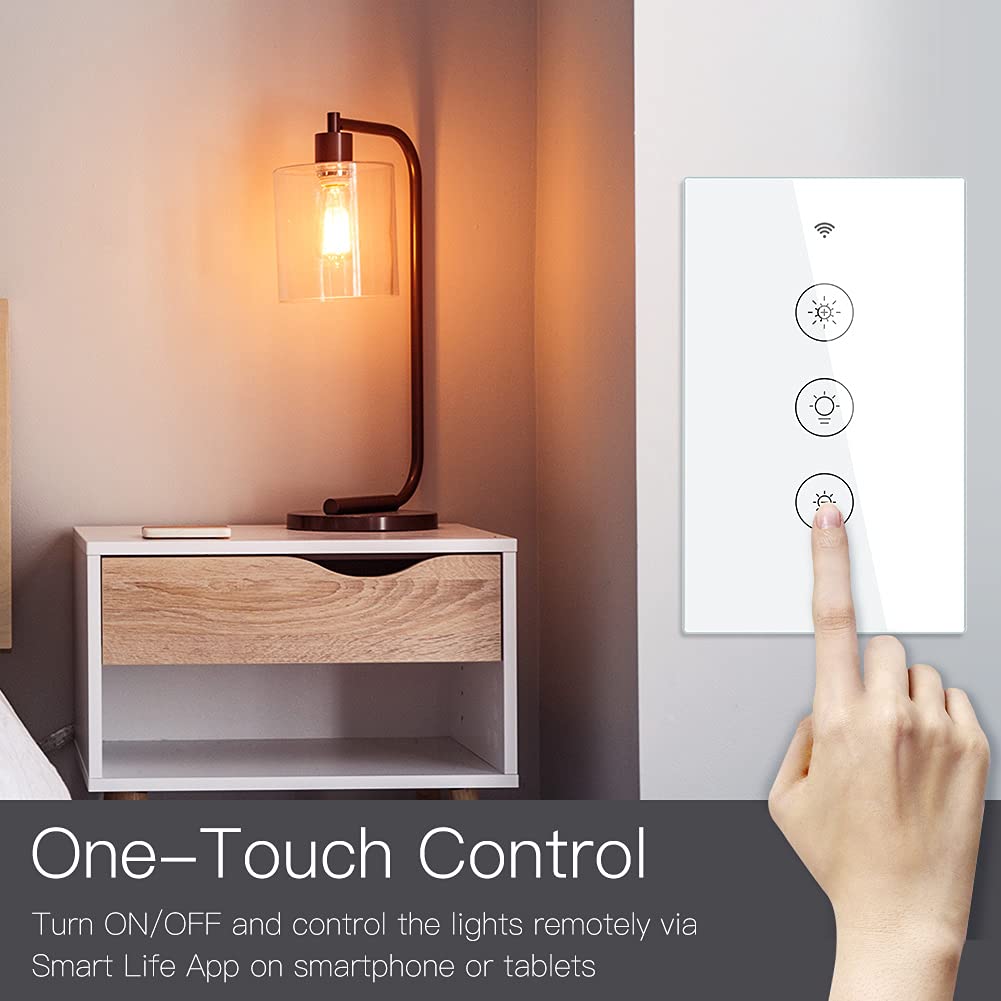 Single-pole Smart Light Dimmer Switch Touch Glass - US Version ...