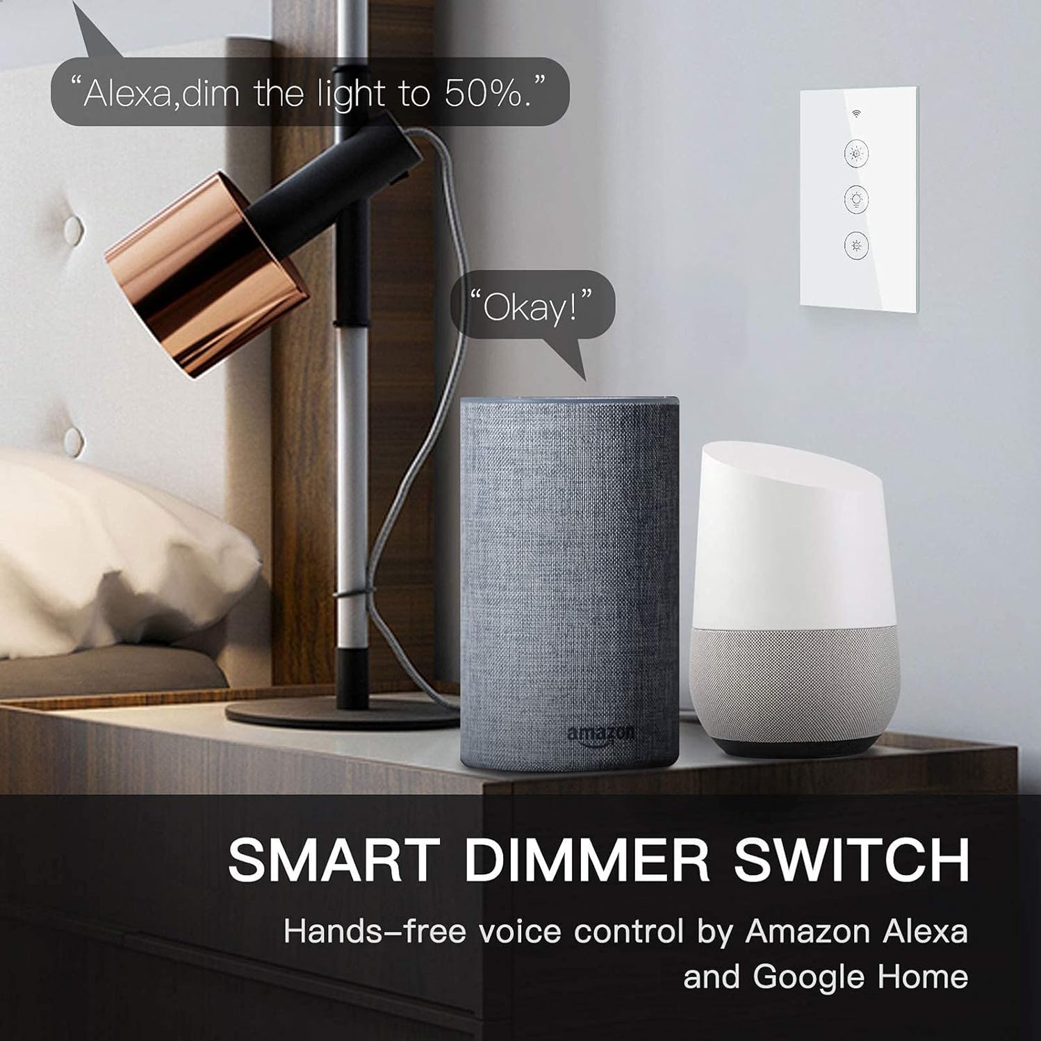 Single-pole Smart Light Dimmer Switch Touch Glass - US Version ...